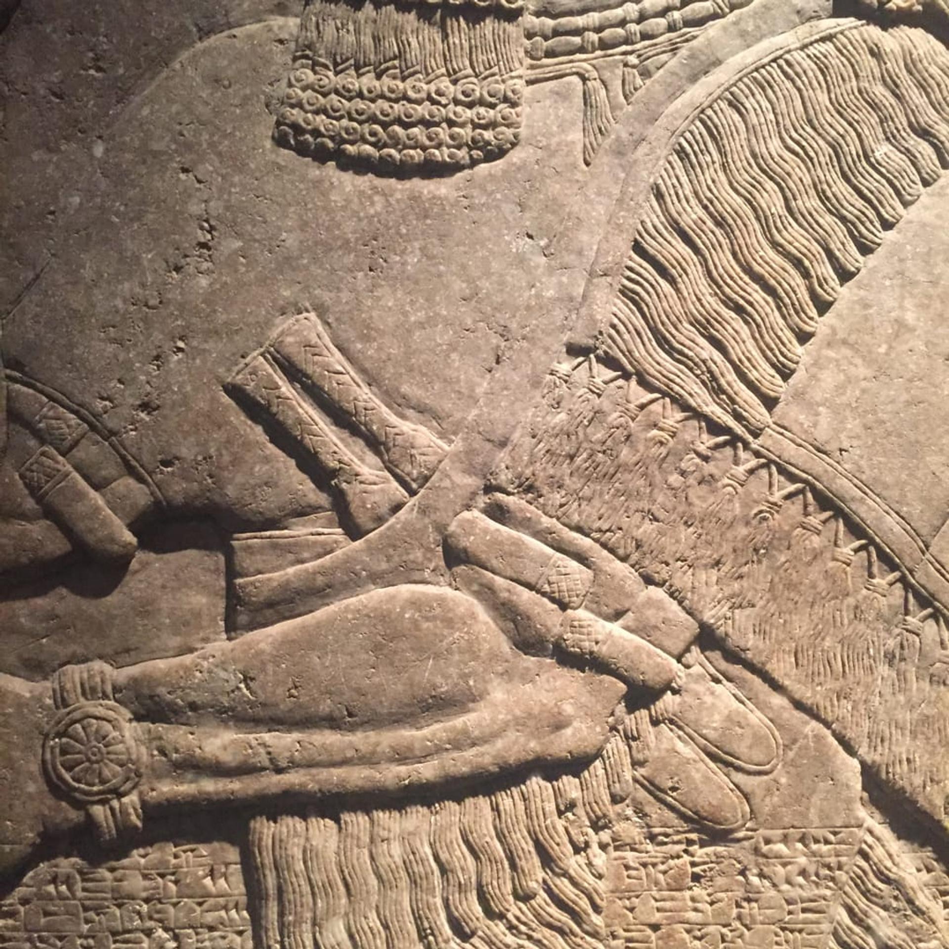 Apkallu-figure and King Ashur-nasir-pal II · Brooklyn Museum